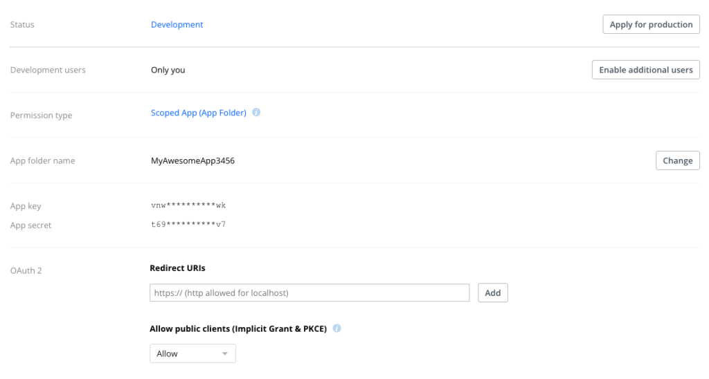 How To create a DropBox App Key - Zero Codes Docs